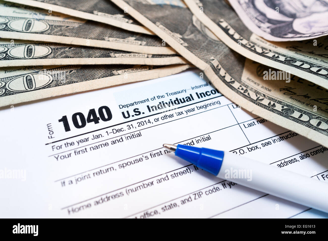 Individual tax return form 1040 Stock Photo - Alamy