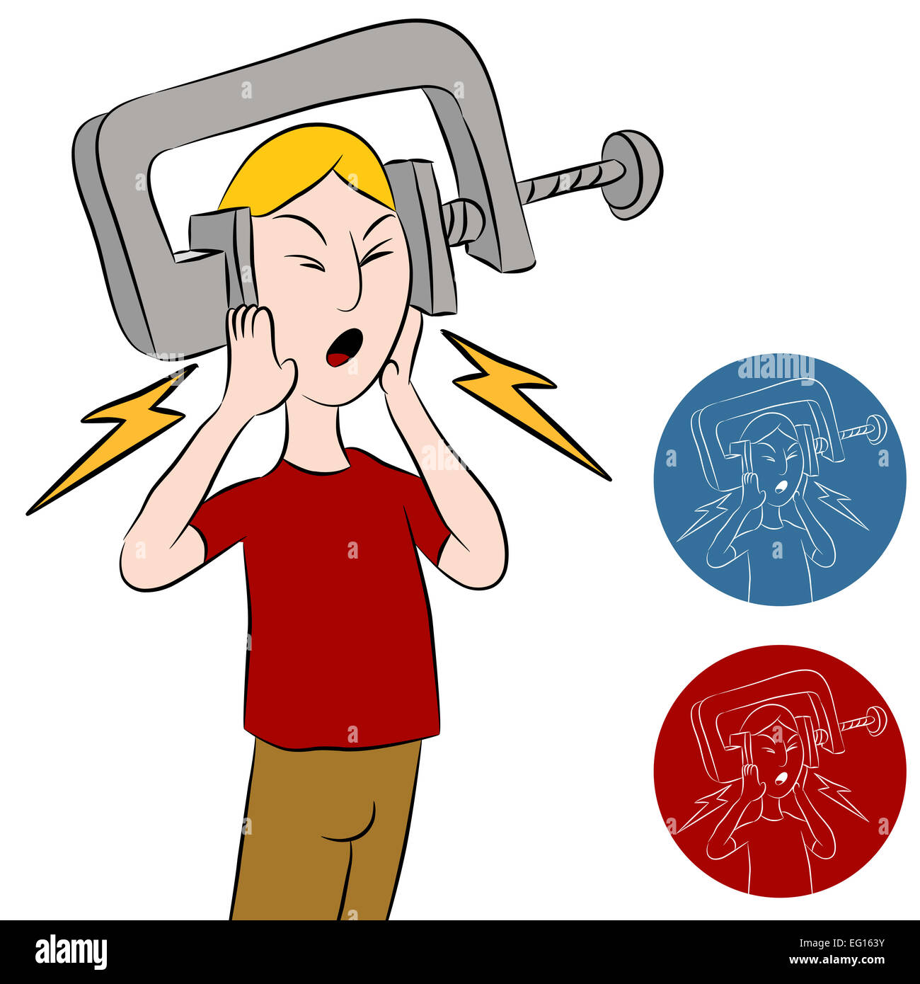 An image of a man with his head in a vice Stock Photo - Alamy