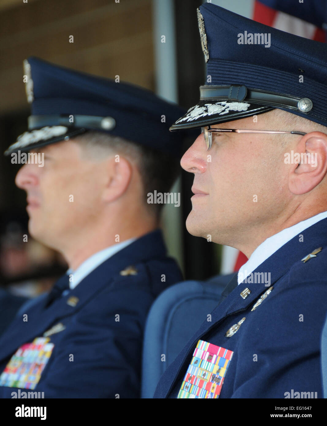 Brigadier General Ian Dickinson, left, prepares to relinquish command ...