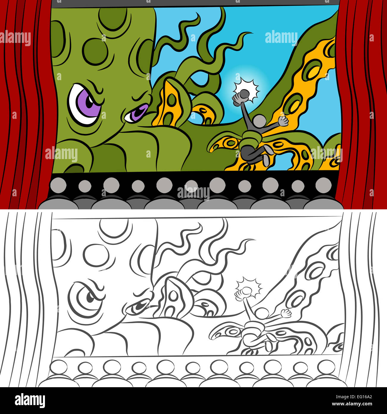 An image of a monster grabbing a man using his phone in the movies ...