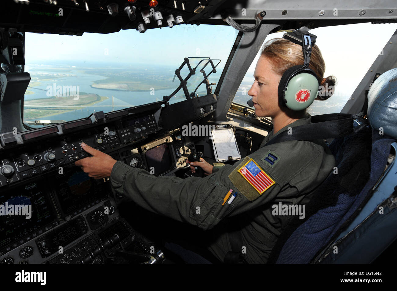 Capt. Jamie Turner flies a routine training mission from Joint Base ...