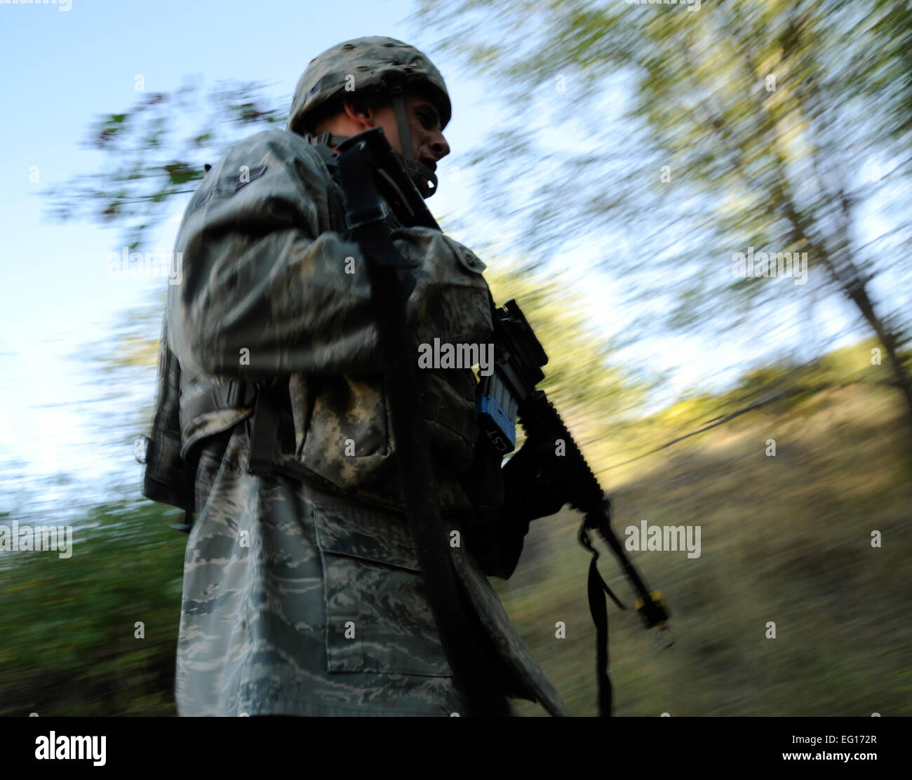 U.S. Air Force Senior Airman Christopher May, with the 75th Security ...