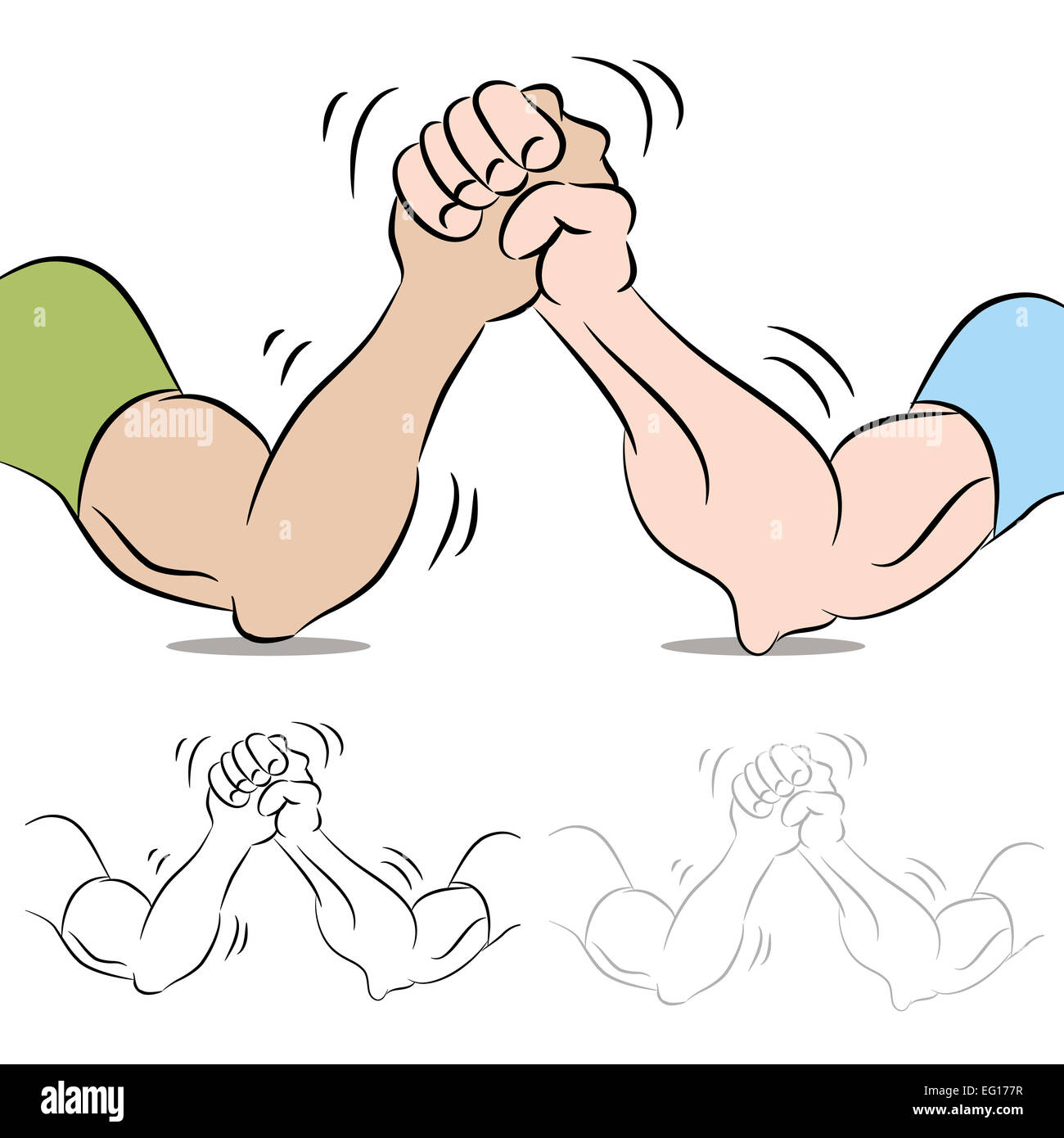Arm wrestling cartoon hi-res stock photography and images - Alamy
