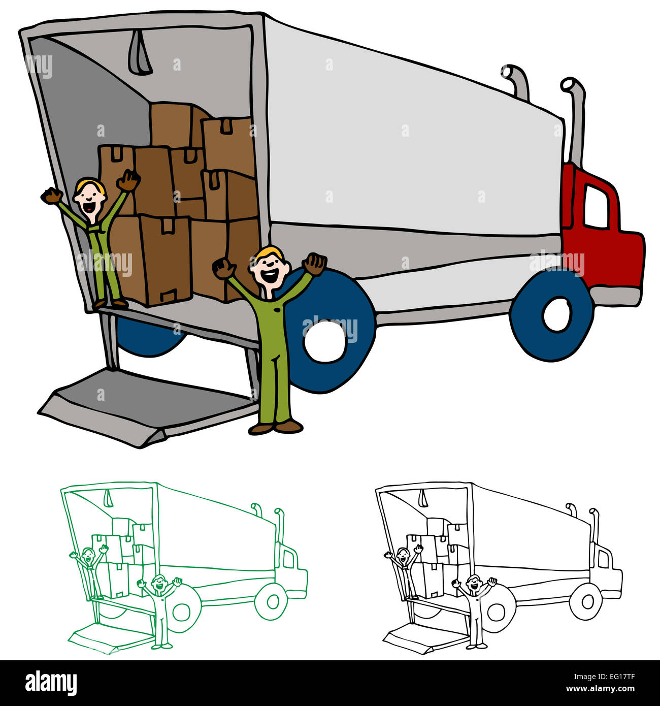 Box truck cartoon illustration vector hi-res stock photography and ...