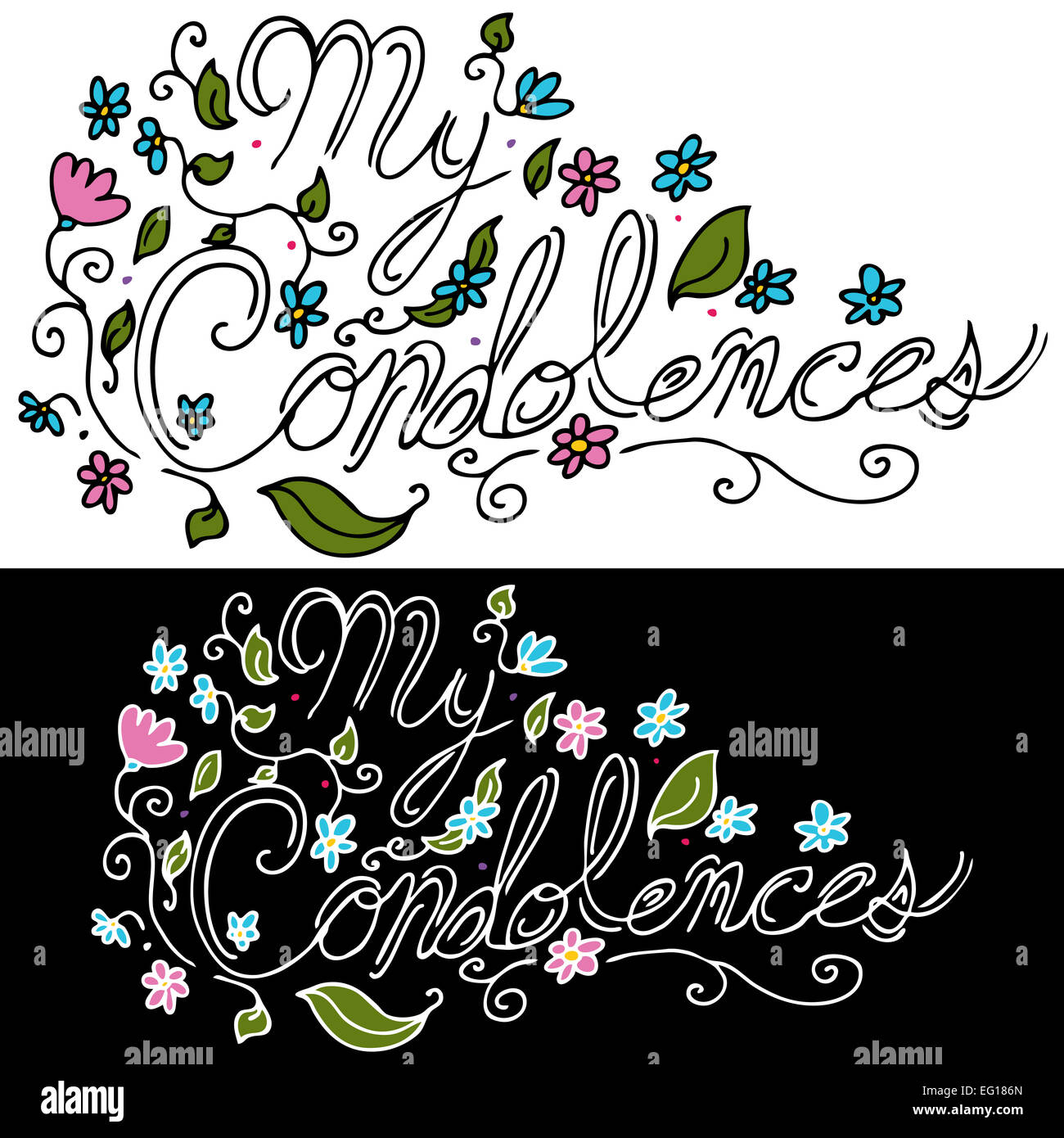 An image of a My Condolences floral message Stock Photo - Alamy