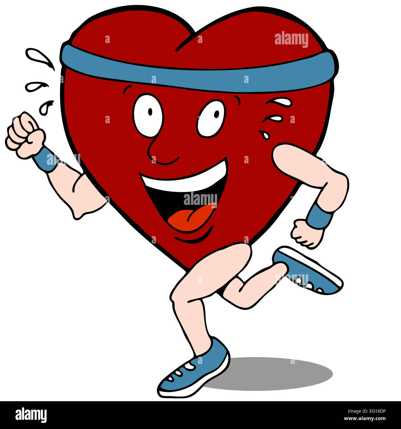An image of a healthy heart shaped character running Stock Photo - Alamy