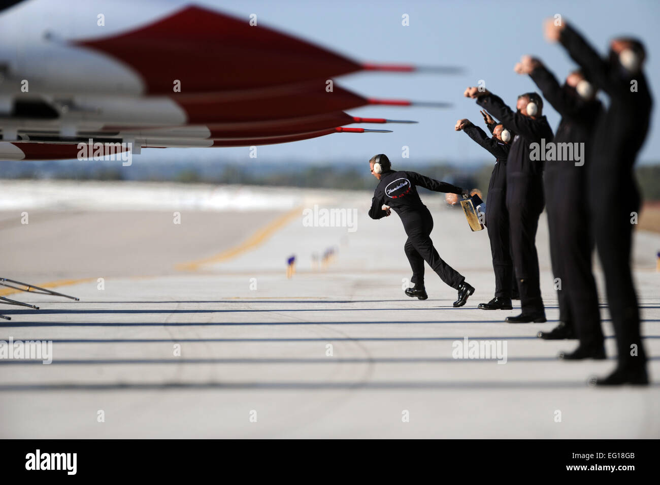 Staff Sgt. Brandon Bingham center, Thunderbird 5 assistant dedicated ...