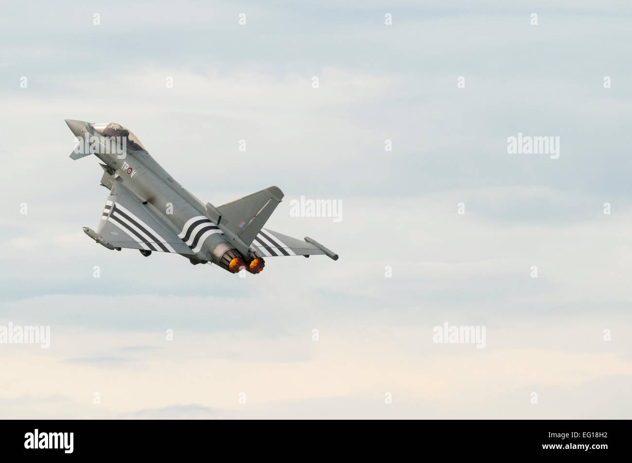 Royal Air Force Eurofighter Typhoon in D Day invasion stripes colour ...