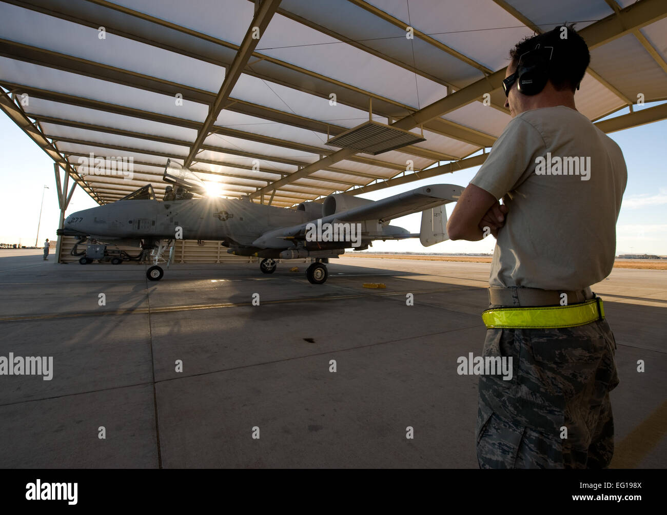 U.S. Air Force Senior Airman Wade McFarland, a crew chief with the 23rd ...
