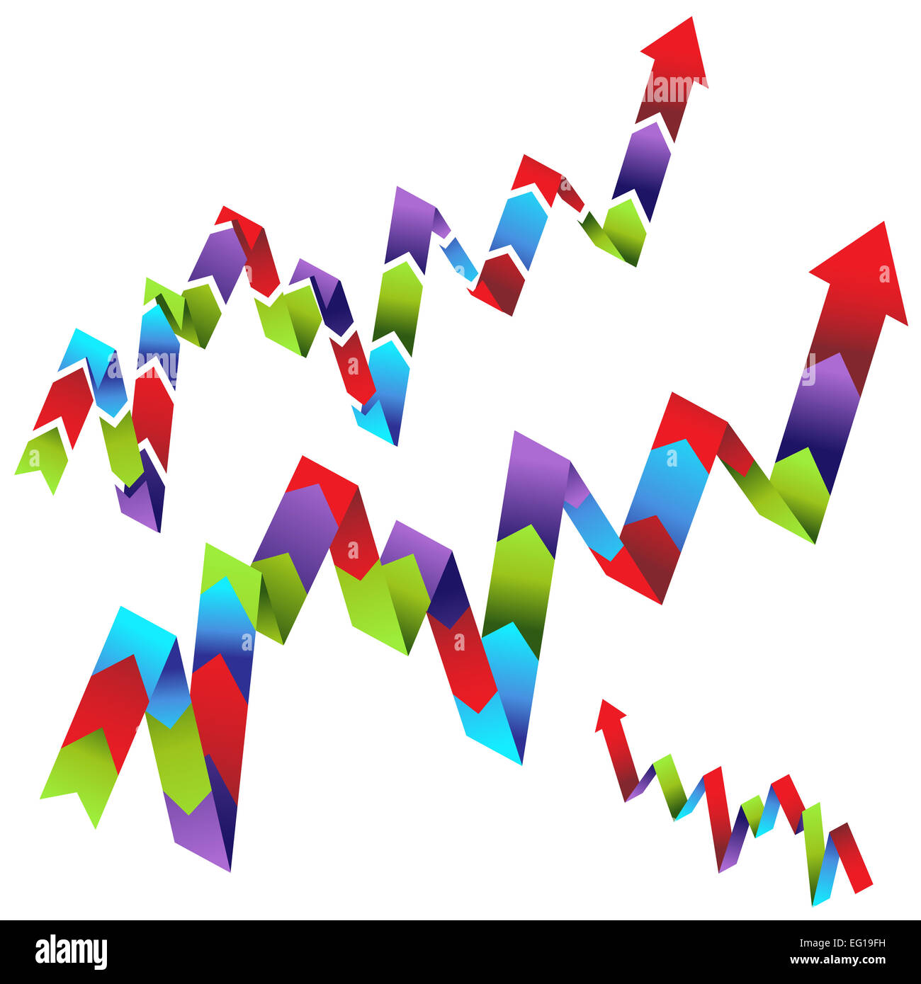 An image of a line graph arrow process chart Stock Photo - Alamy