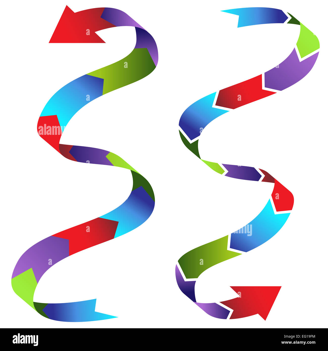 An image of a wave line graph arrow process chart Stock Photo - Alamy