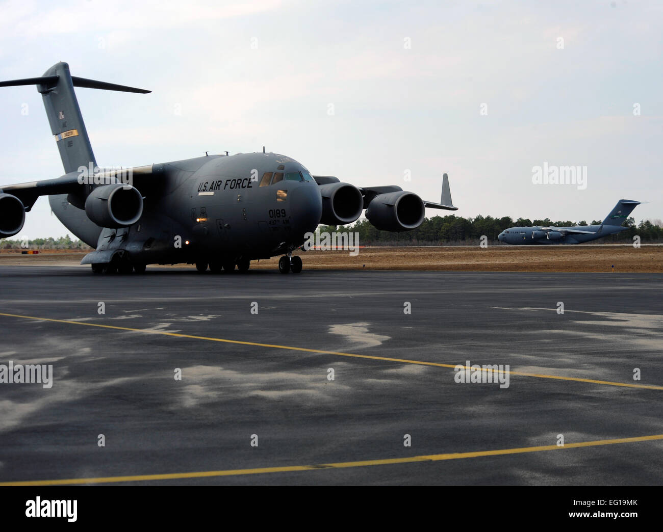 A U.S. Air Force C-17 Globemaster III cargo aircraft from Joint Base Charleston, S.C ...
