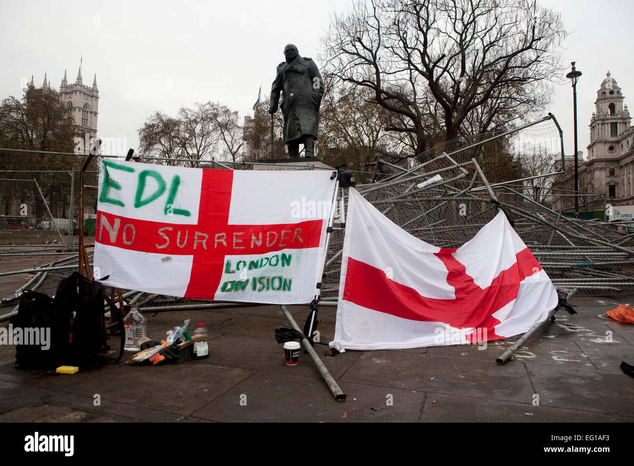 Student clasing with police during student protest in London Stock ...