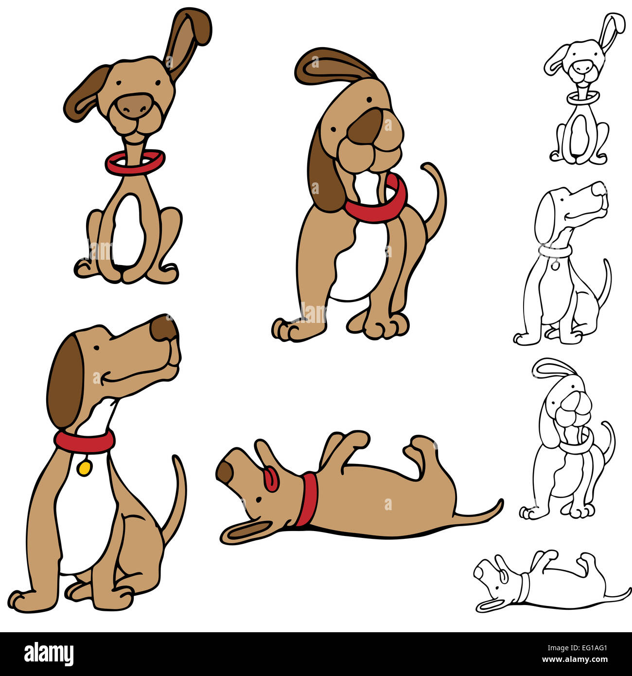 An image of a cartoon dog set Stock Photo - Alamy