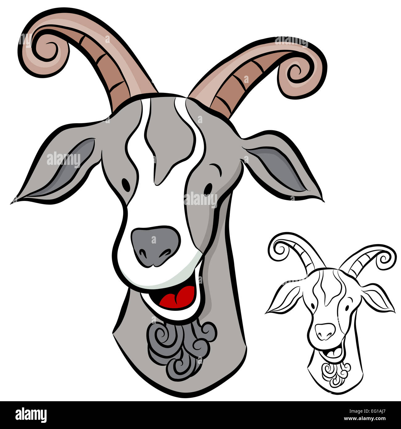 Friendly goat head vector hi-res stock photography and images - Alamy