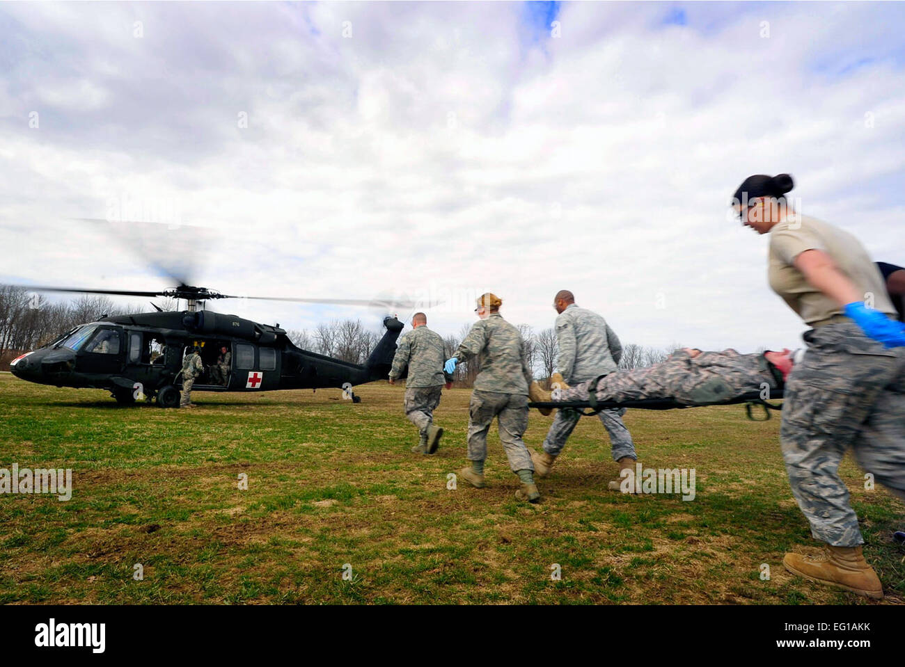 U.S. Air Force Airmen with the 99th Medical Group, stationed at Nellis ...