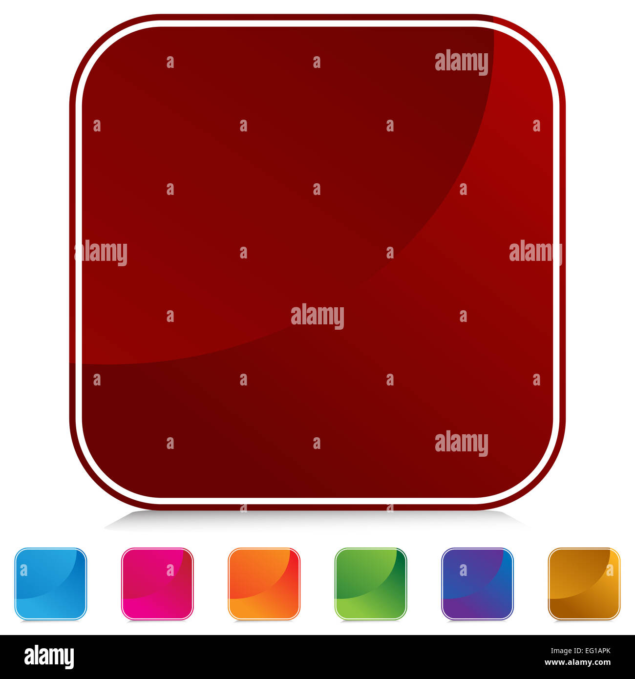 An image of a rounded square web button Stock Photo - Alamy