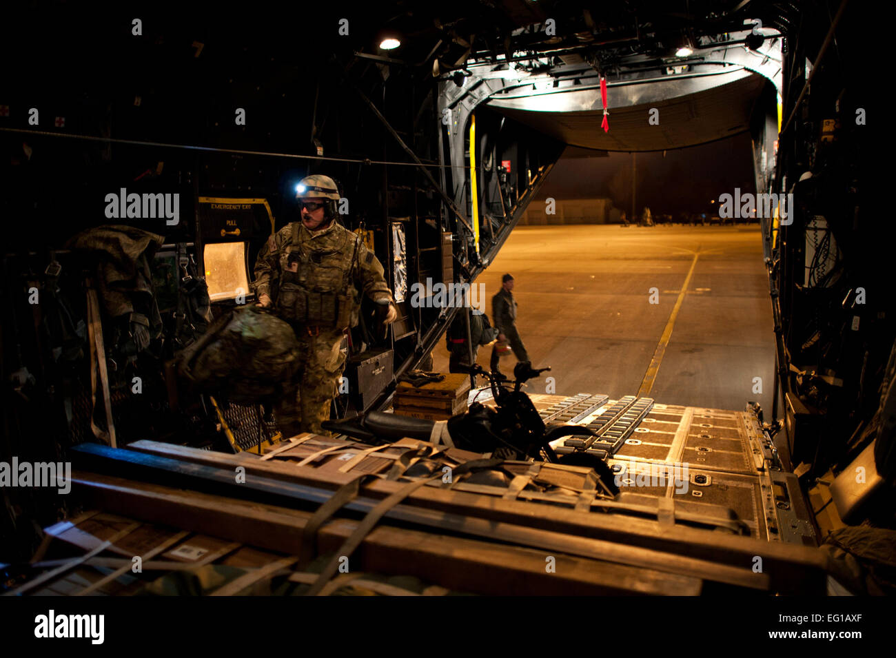 Maj. John Traxler, 320th Special Tactics Squadron commander, boards an ...
