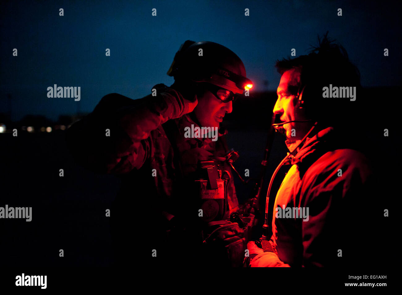 Maj. John Traxler left, 320th Special Tactics Squadron commander ...