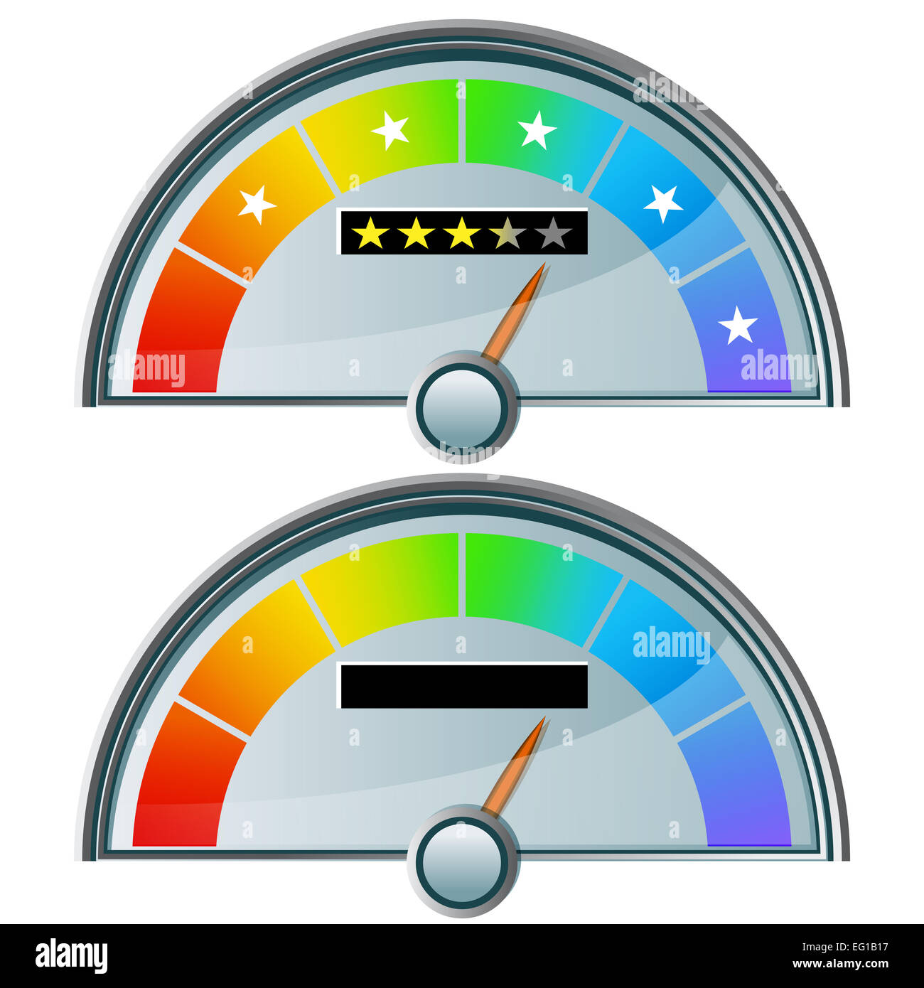 An image of a five star rating gauge Stock Photo - Alamy