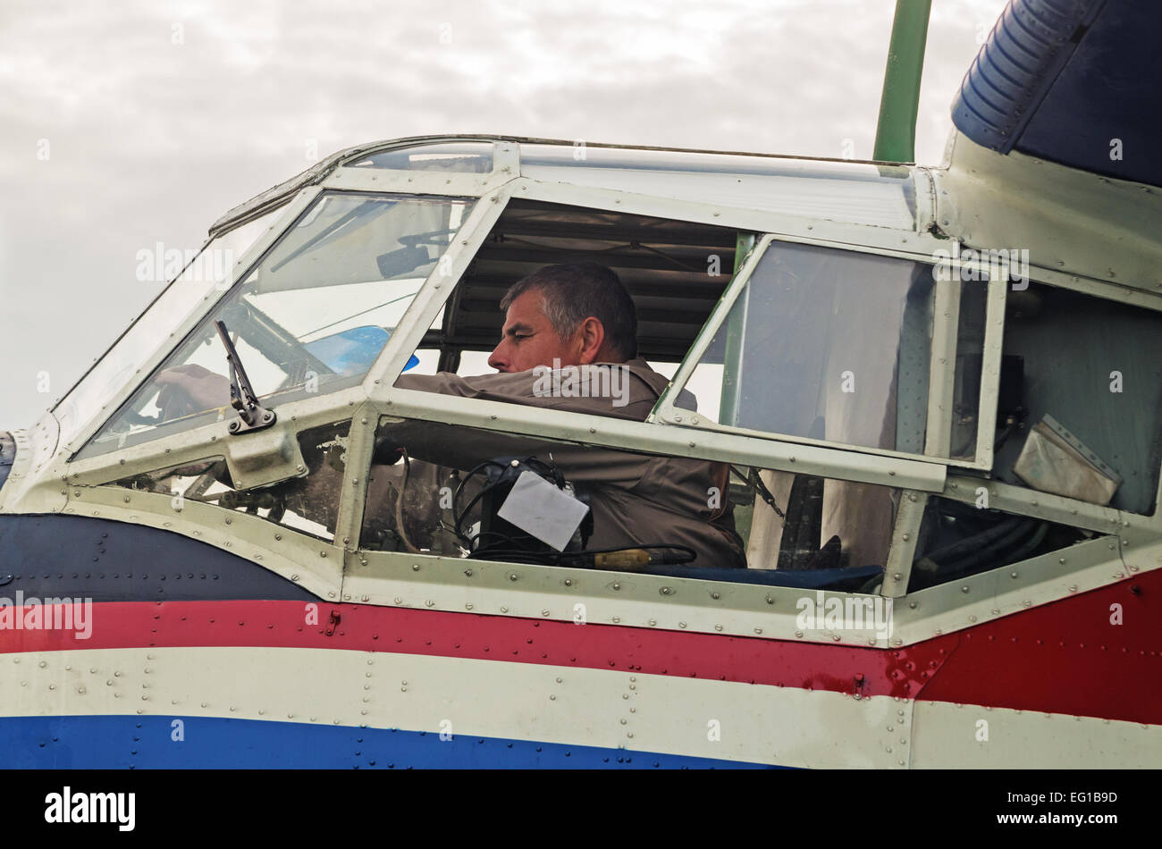 Parachutists - 2014. Pilot before a flight Stock Photo - Alamy