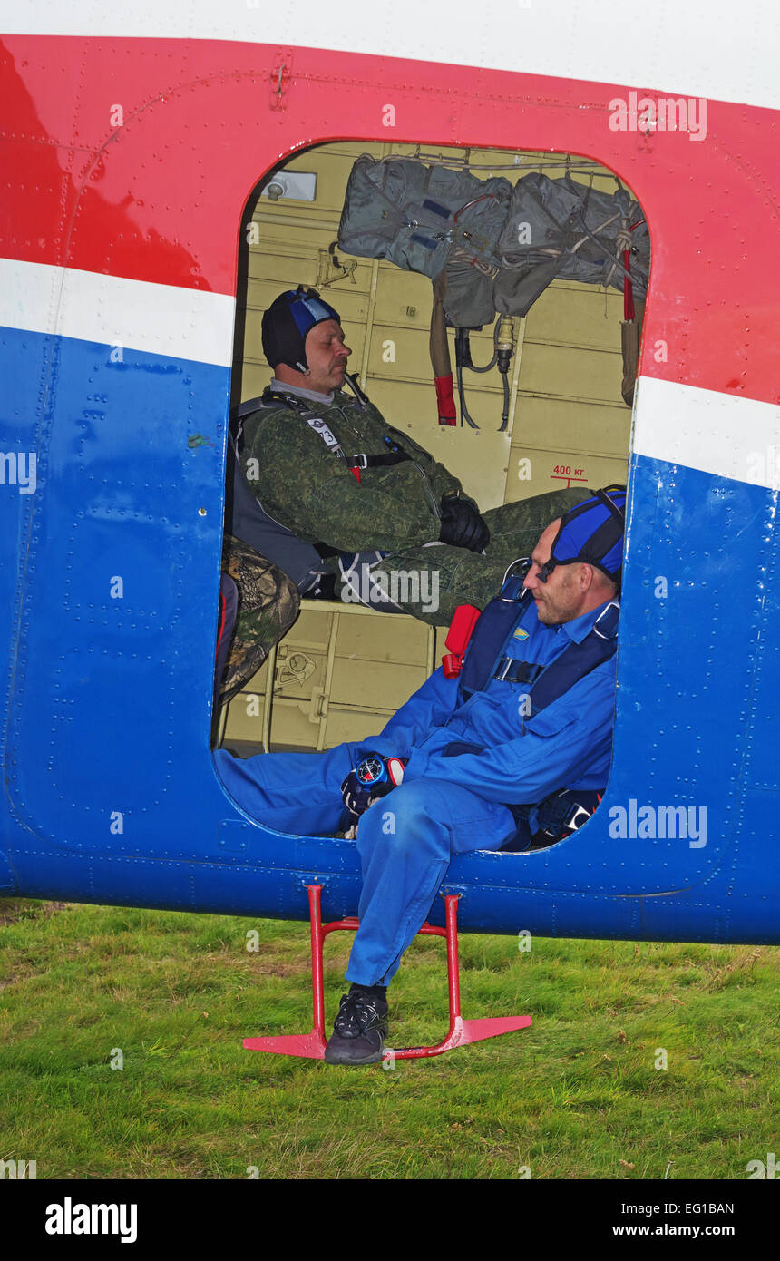 Parachutists - 2014. Before a flight Stock Photo - Alamy