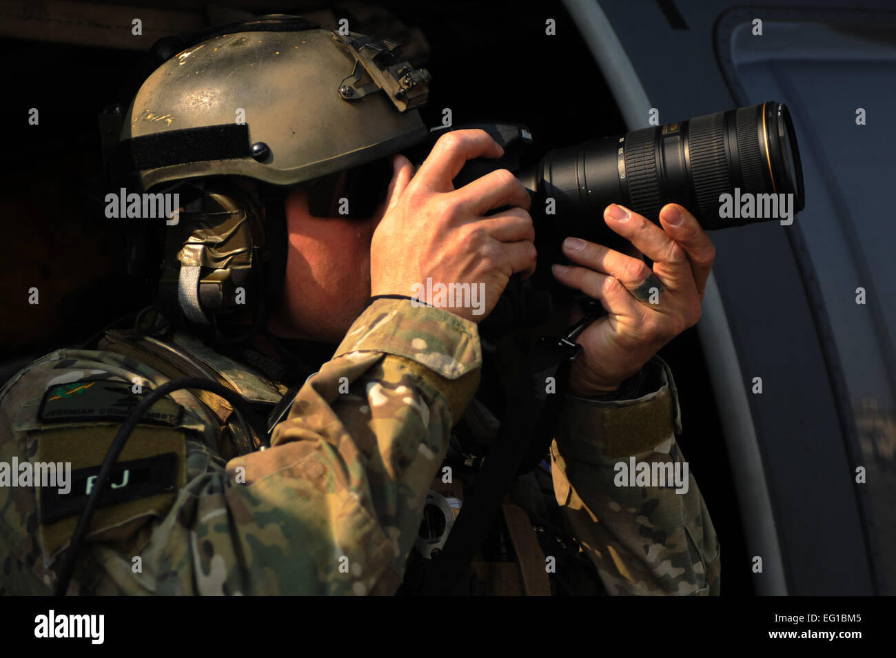 U.S. Air Force Pararescueman Master Sgt. Jeremiah Coomer from the 320th ...