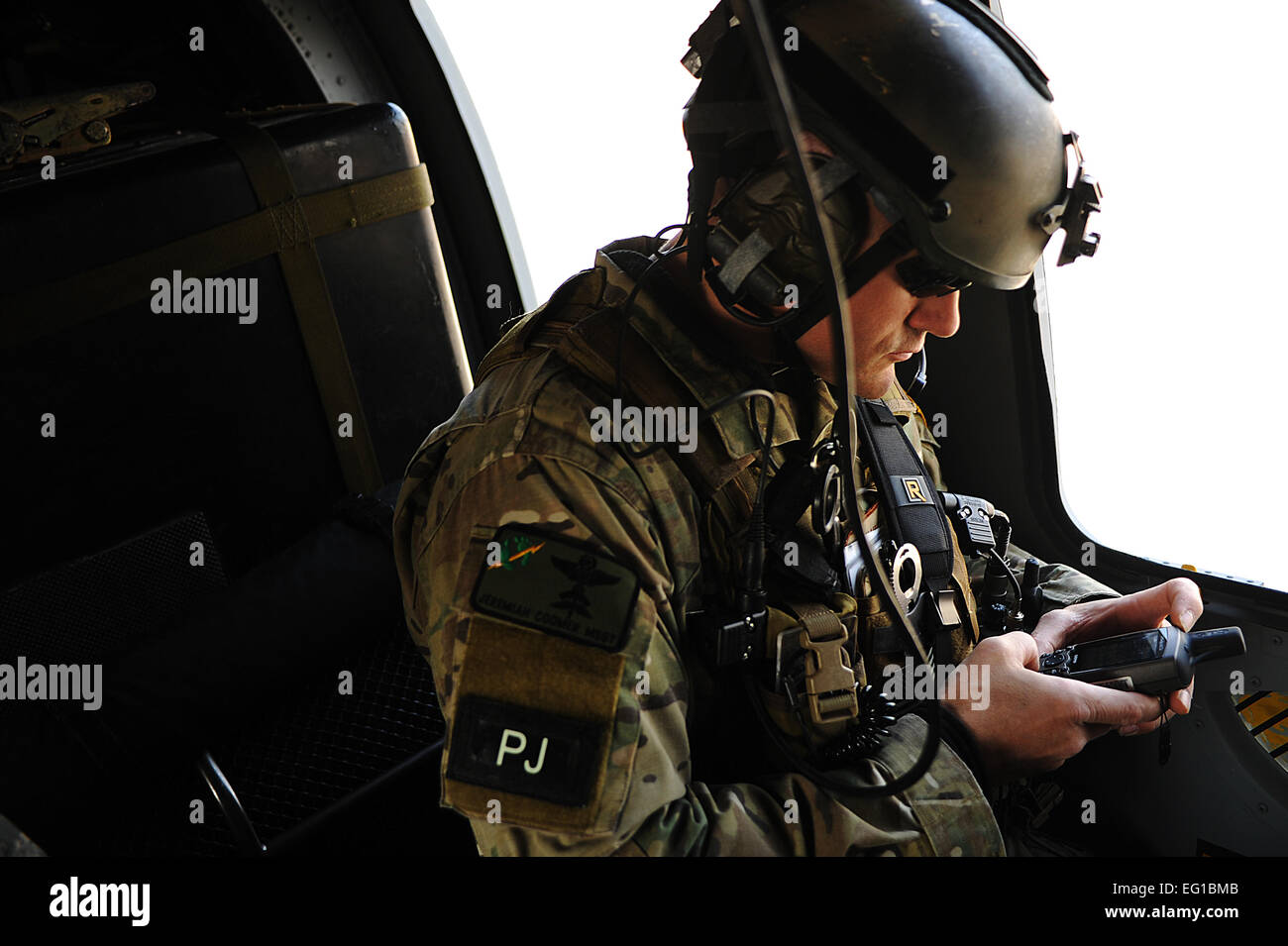 U.S. Air Force Pararescueman Master Sgt. Jeremiah Coomer from the 320th ...