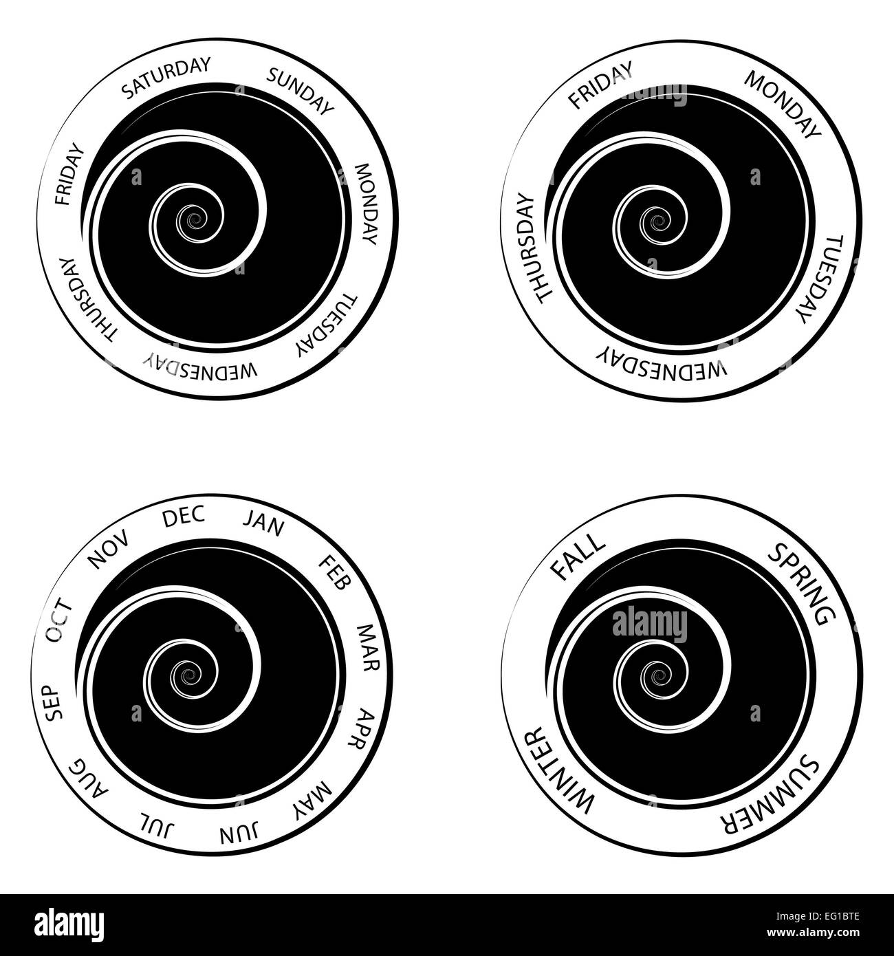 Wheel of months Cut Out Stock Images & Pictures - Alamy