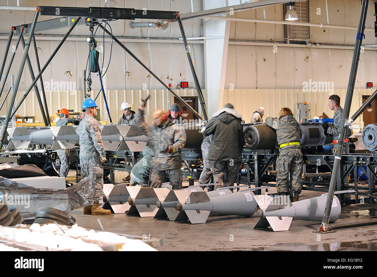 Members of Ellsworth Air Force Base 28th Munitions Squadron, assemble ...