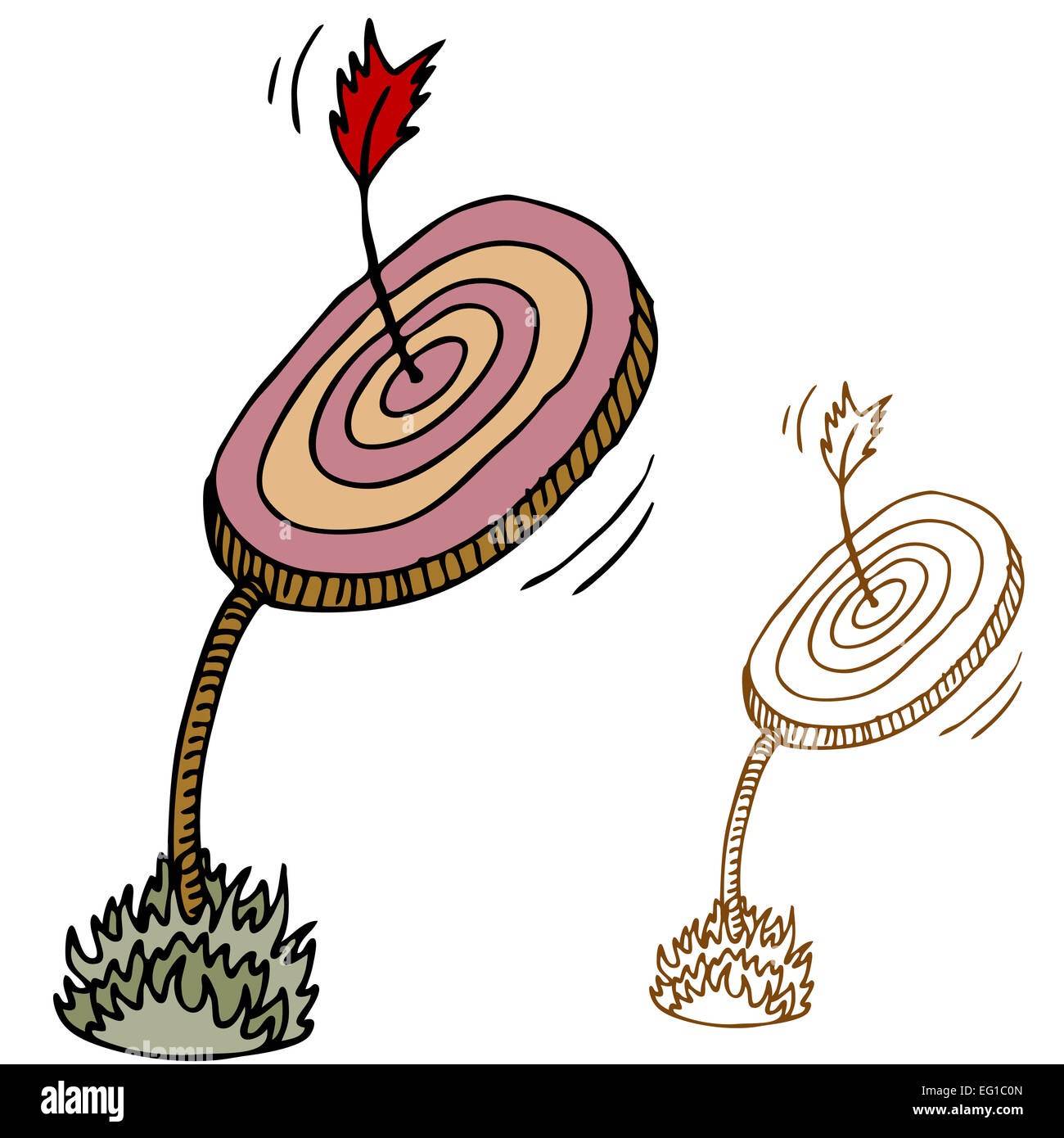 An image of a arrow hitting a target drawing Stock Photo - Alamy