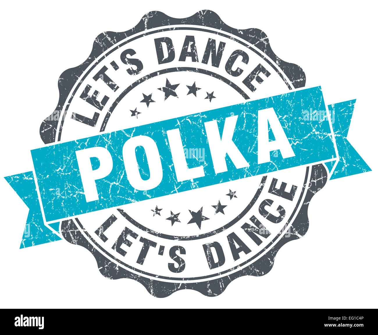 polka vintage turquoise seal isolated on white Stock Photo - Alamy