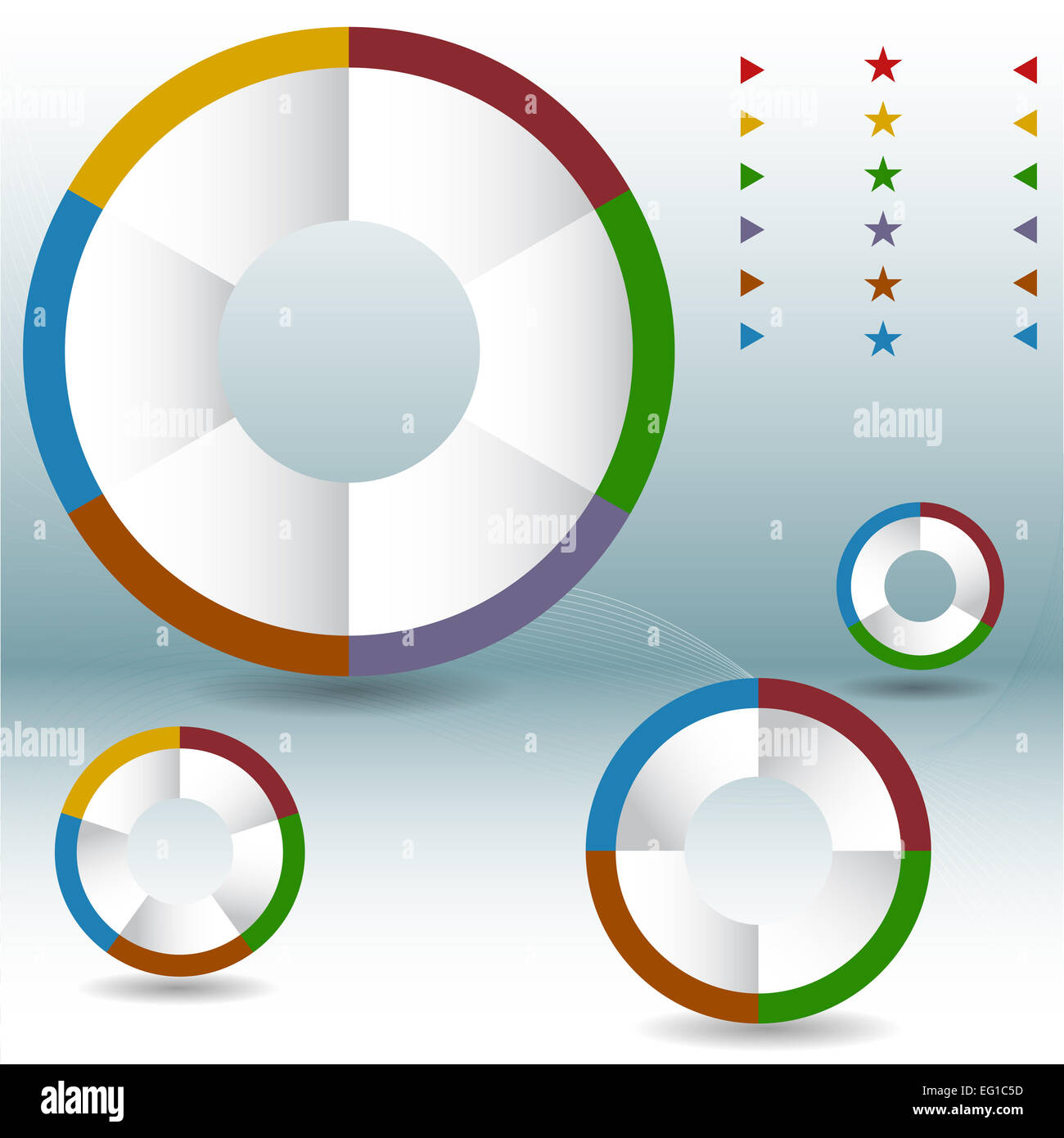 An image of a process wheel pie chart set Stock Photo - Alamy