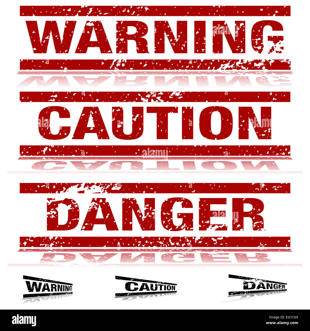 An image of a set of weathered warning signs Stock Photo - Alamy