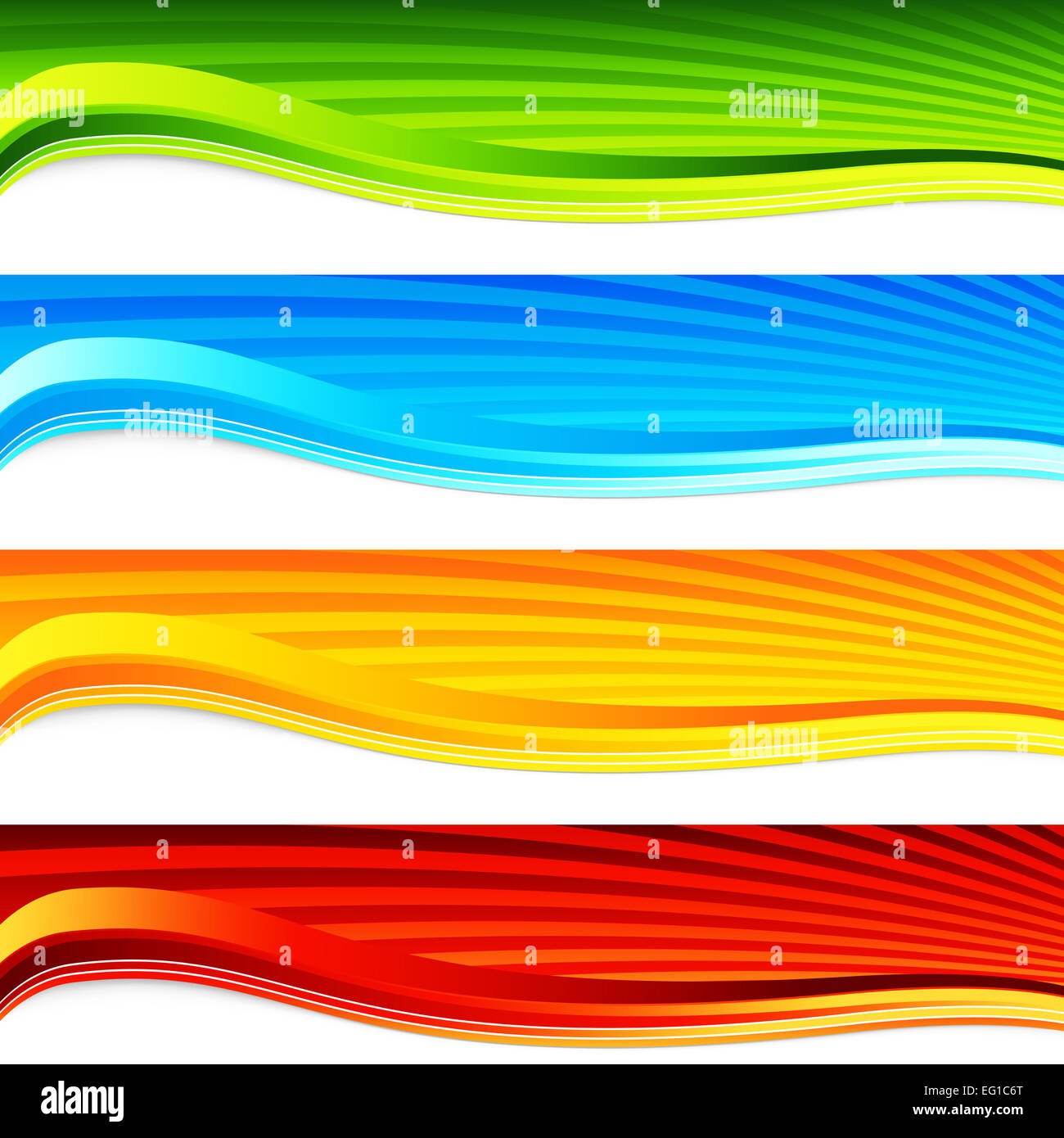 An image of a colorful wave sunrise banner set Stock Photo - Alamy