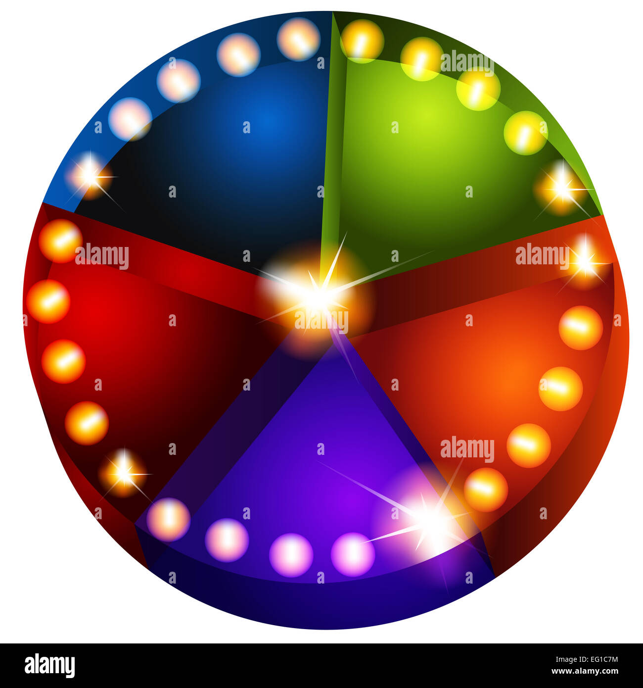 An image of a theatrical lights pie chart Stock Photo - Alamy
