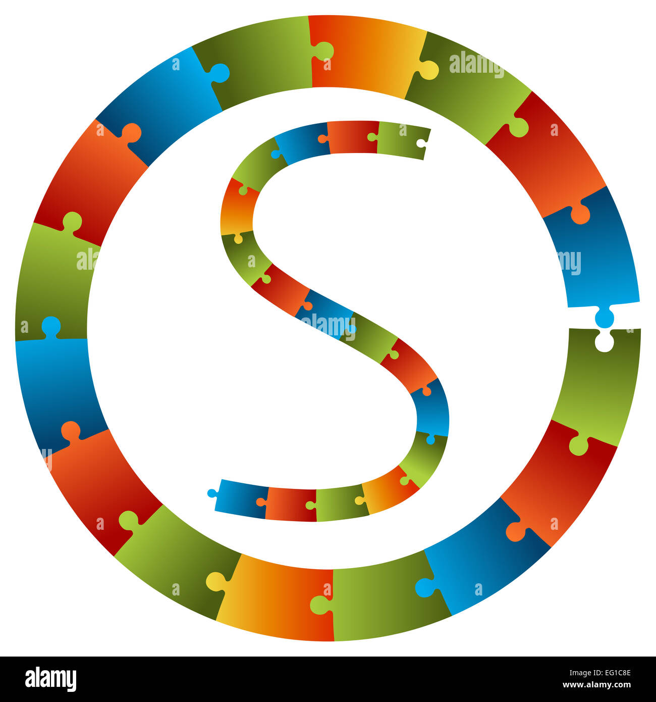 An image of a puzzle piece chart set Stock Photo - Alamy