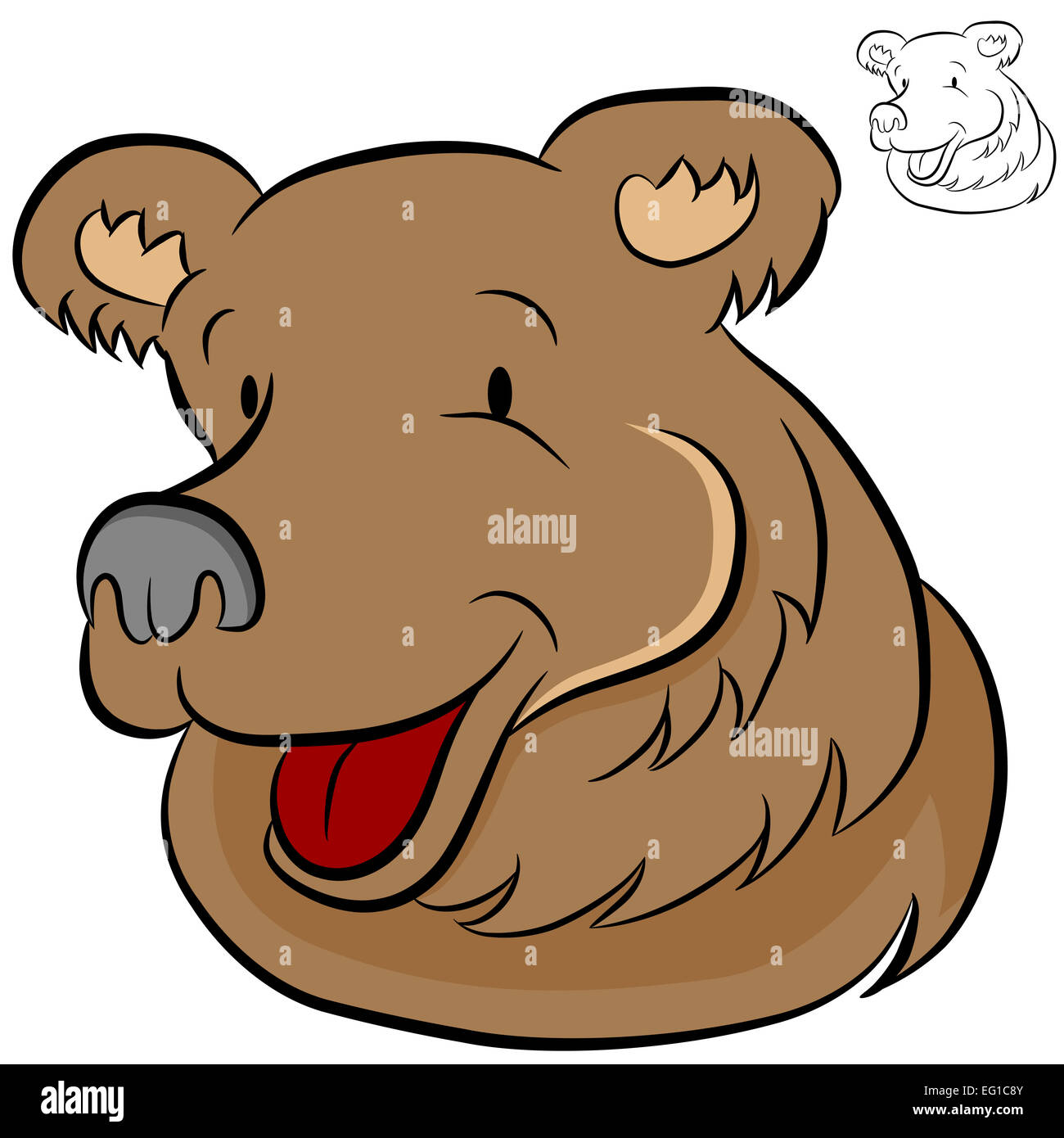 Cartoon bear face smiling happy hi-res stock photography and images - Alamy