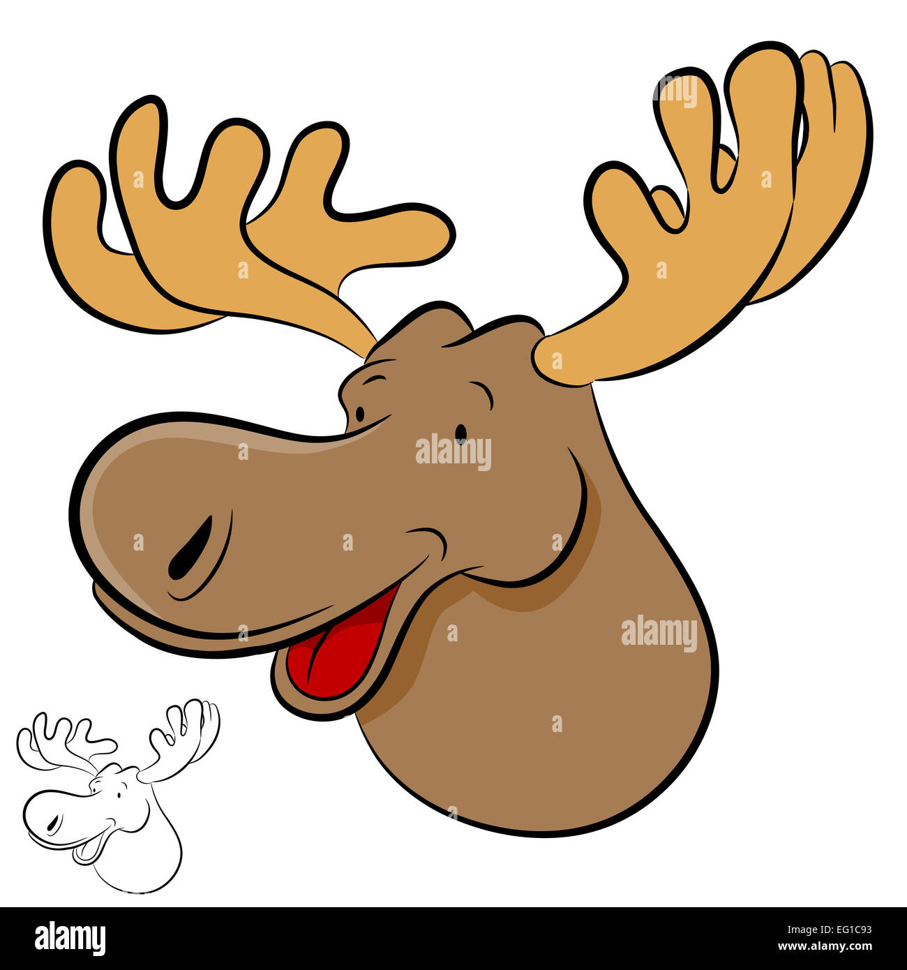 Vector image cartoon smiling moose hi-res stock photography and images ...
