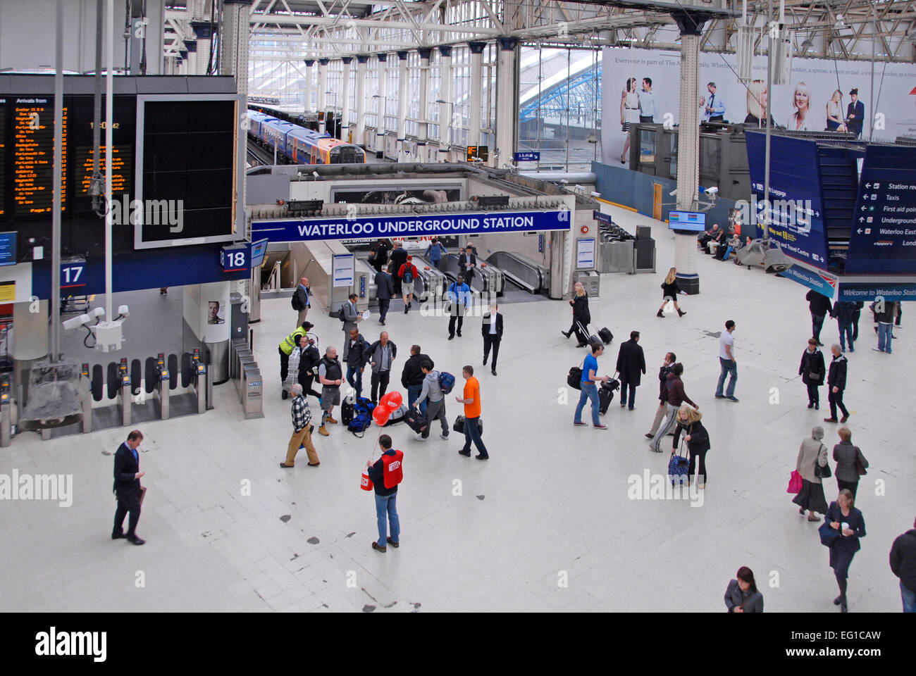 An entrance to Waterloo Underground station from the main concourse ...
