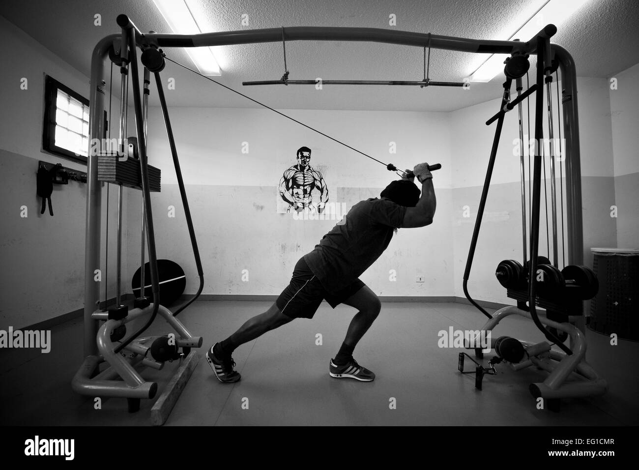 Prison gym Black and White Stock Photos & Images - Alamy