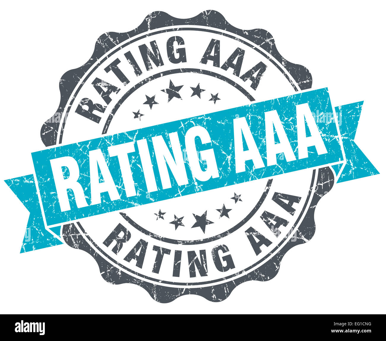 rating aaa vintage turquoise seal isolated on white Stock Photo - Alamy