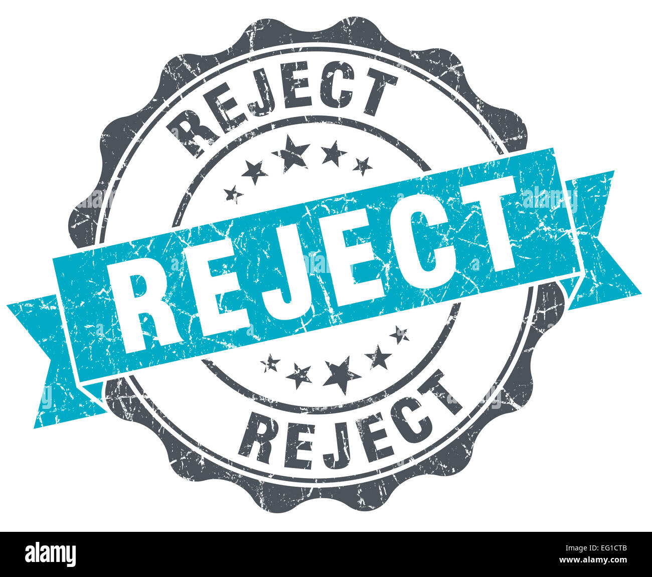 reject vintage turquoise seal isolated on white Stock Photo - Alamy