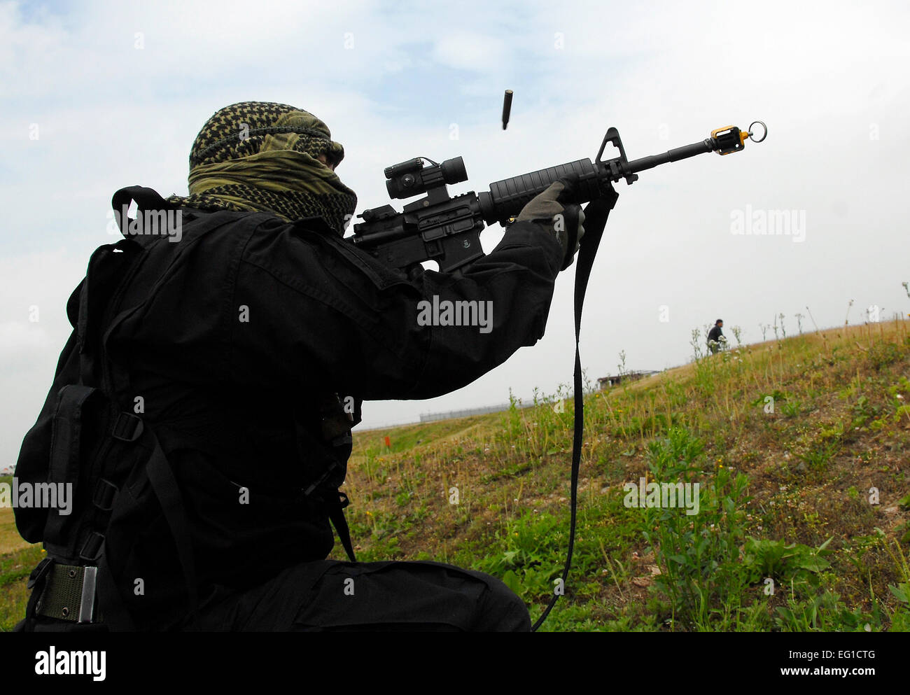 Opposition force OPFOR member, U.S. Air Force Airman 1st Class Destry ...