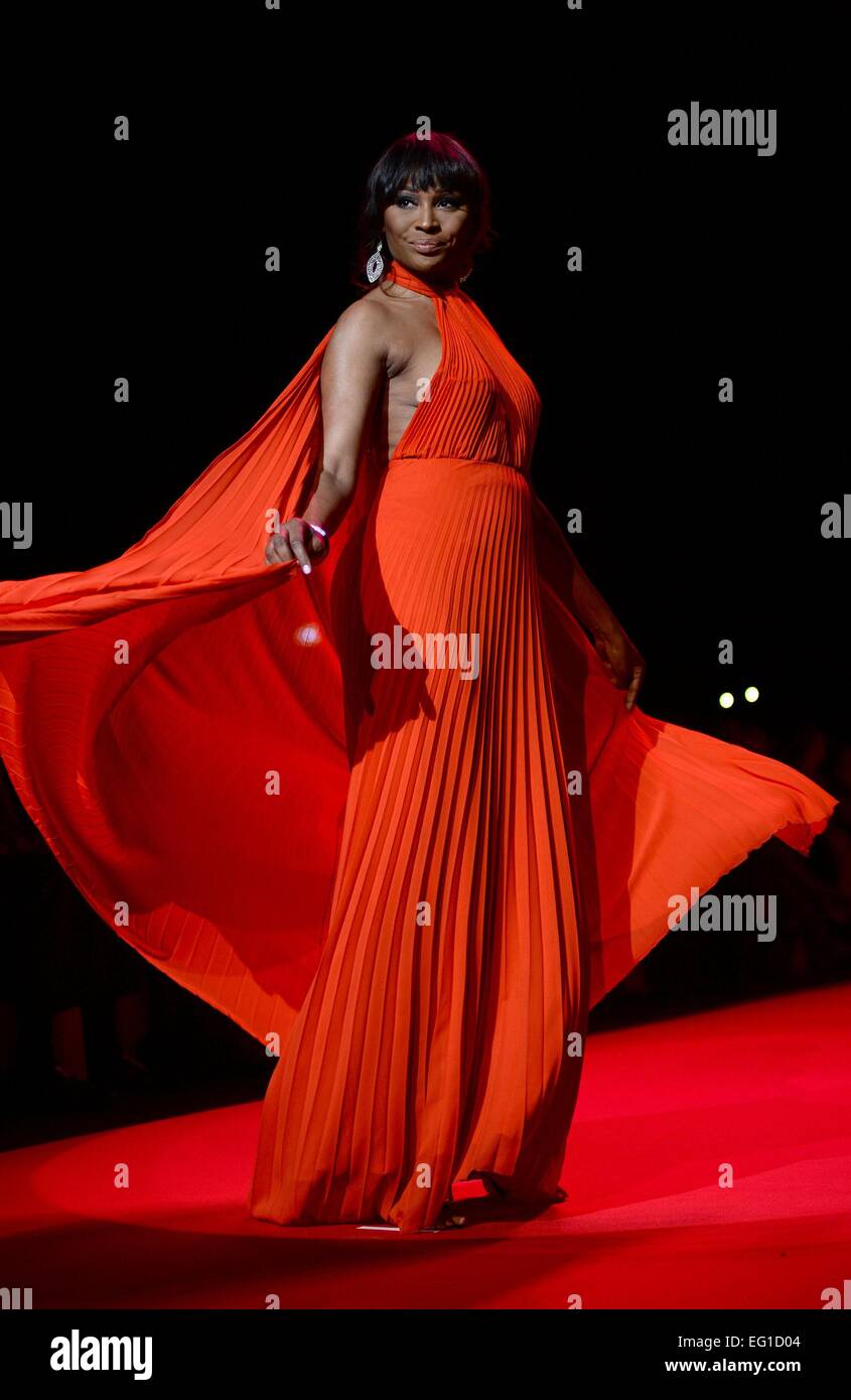 New York, NY, USA. 12th Feb, 2015. Cynthia Bailey on the runway for Go ...