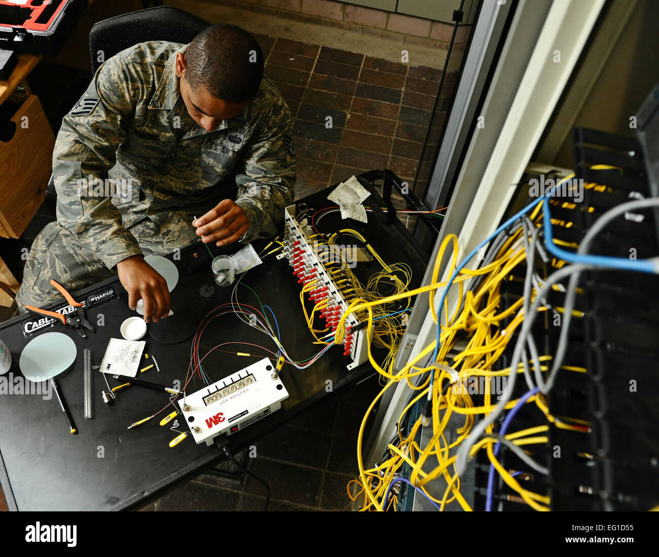 U.S. Air Force Staff Sgt. Aaron Jenkins, a 52nd Communications Squadron ...