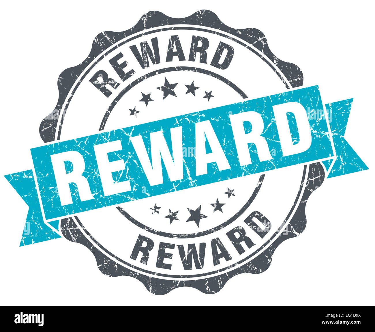 reward vintage turquoise seal isolated on white Stock Photo - Alamy