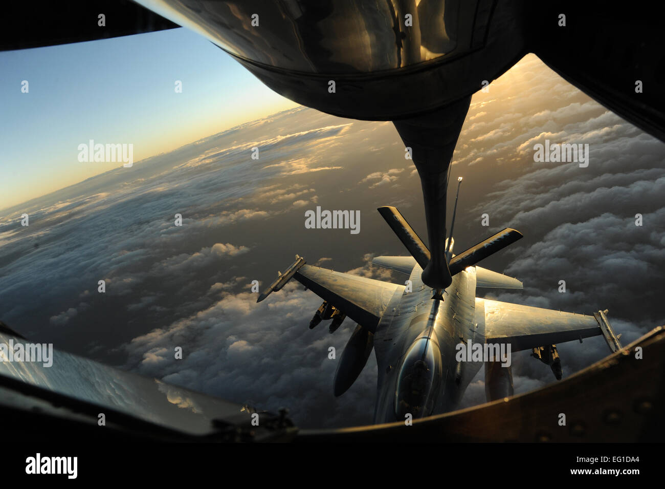 A U.S. Air Force KC-135 Stratotanker aerial refueling aircraft deployed ...