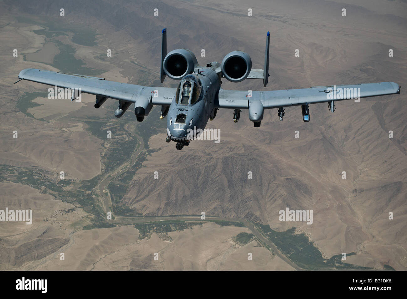 A U.S. Air Force A-10 Thunderbolt II ground attack aircraft waits to ...