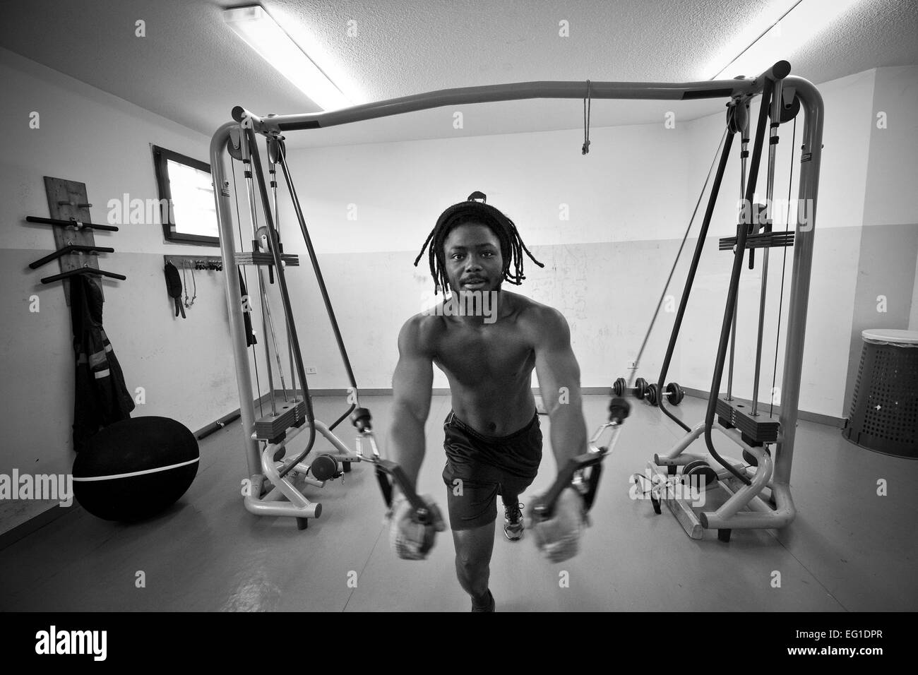 Prison gym Black and White Stock Photos & Images - Alamy